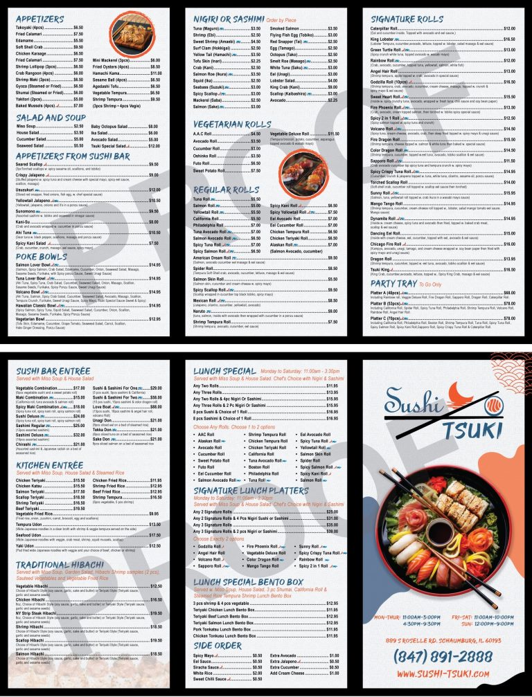 Menu | Sushi Tsuki