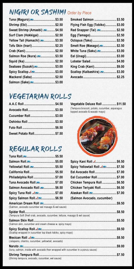 Menu | Sushi Tsuki